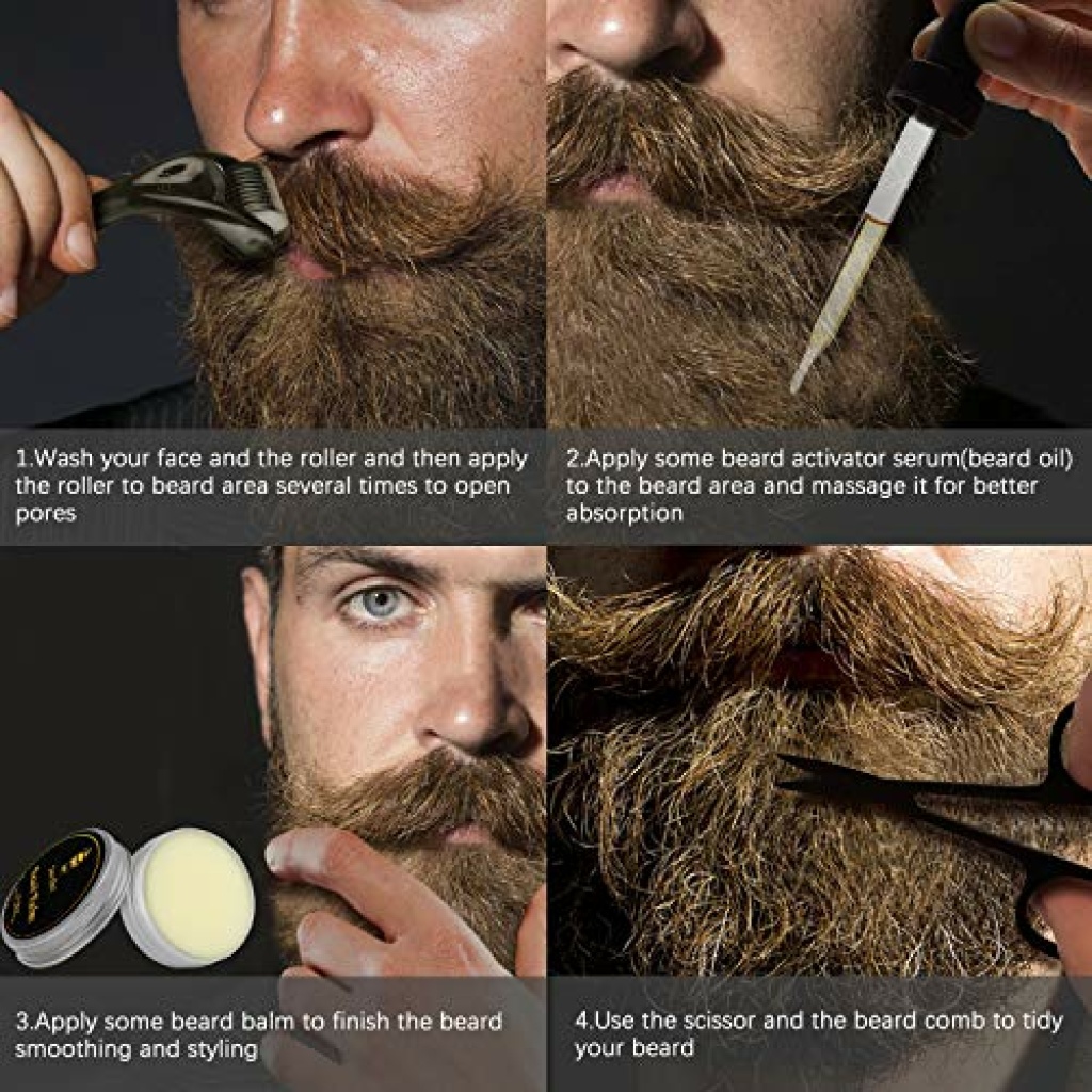 Beard Growth Kit, Beard Grooming Tools for Beard Rapid Growth and ...