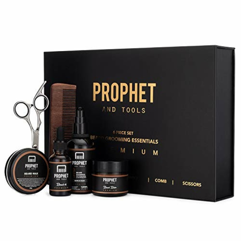 Professional 6 Pieces Mens’ Beard Grooming Kit - Includes Beard Oil ...