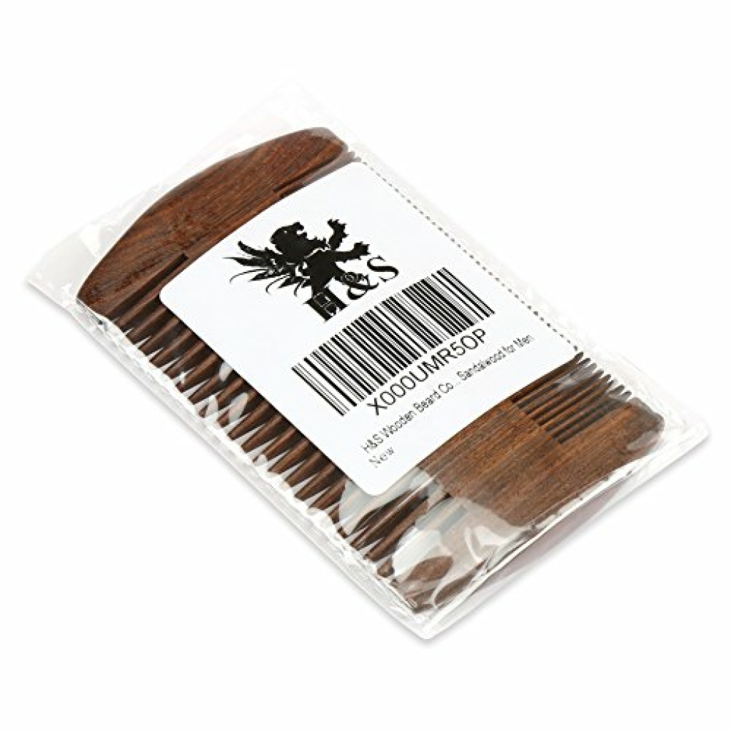 H&S Wooden Beard Comb Anti Static Moustache Pocket Comb - Beard Combs ...