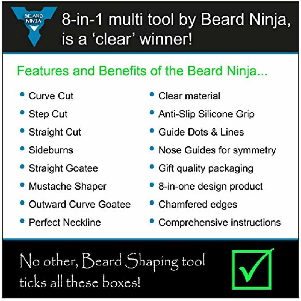 The BEARD NINJA - Beard Shaping Tool Template. Clear Shaper Guide for ...