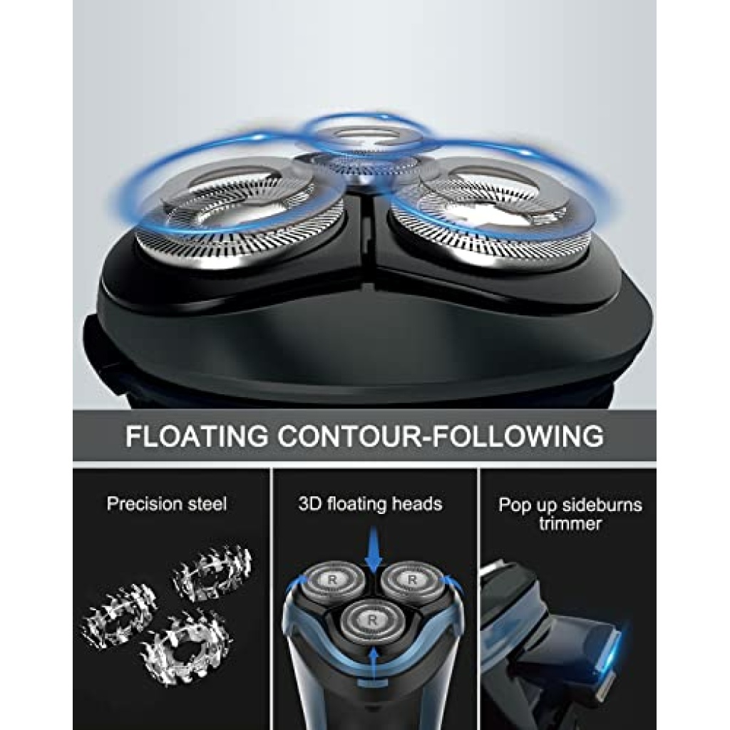 Electric Shavers Men-Wet and Dry Rechargeable Mens Rotary Razor with ...