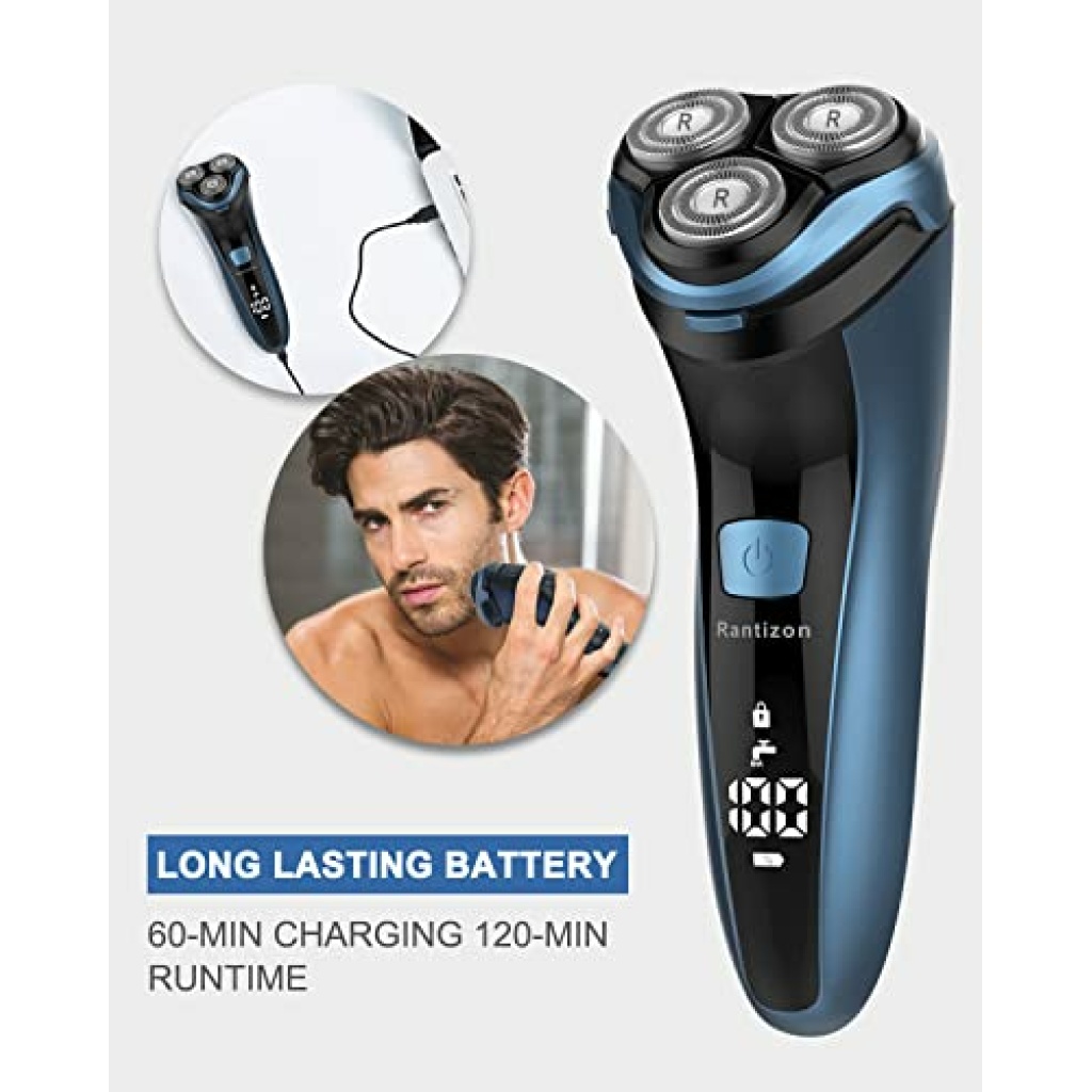 Electric Shavers Men-Wet and Dry Rechargeable Mens Rotary Razor with ...