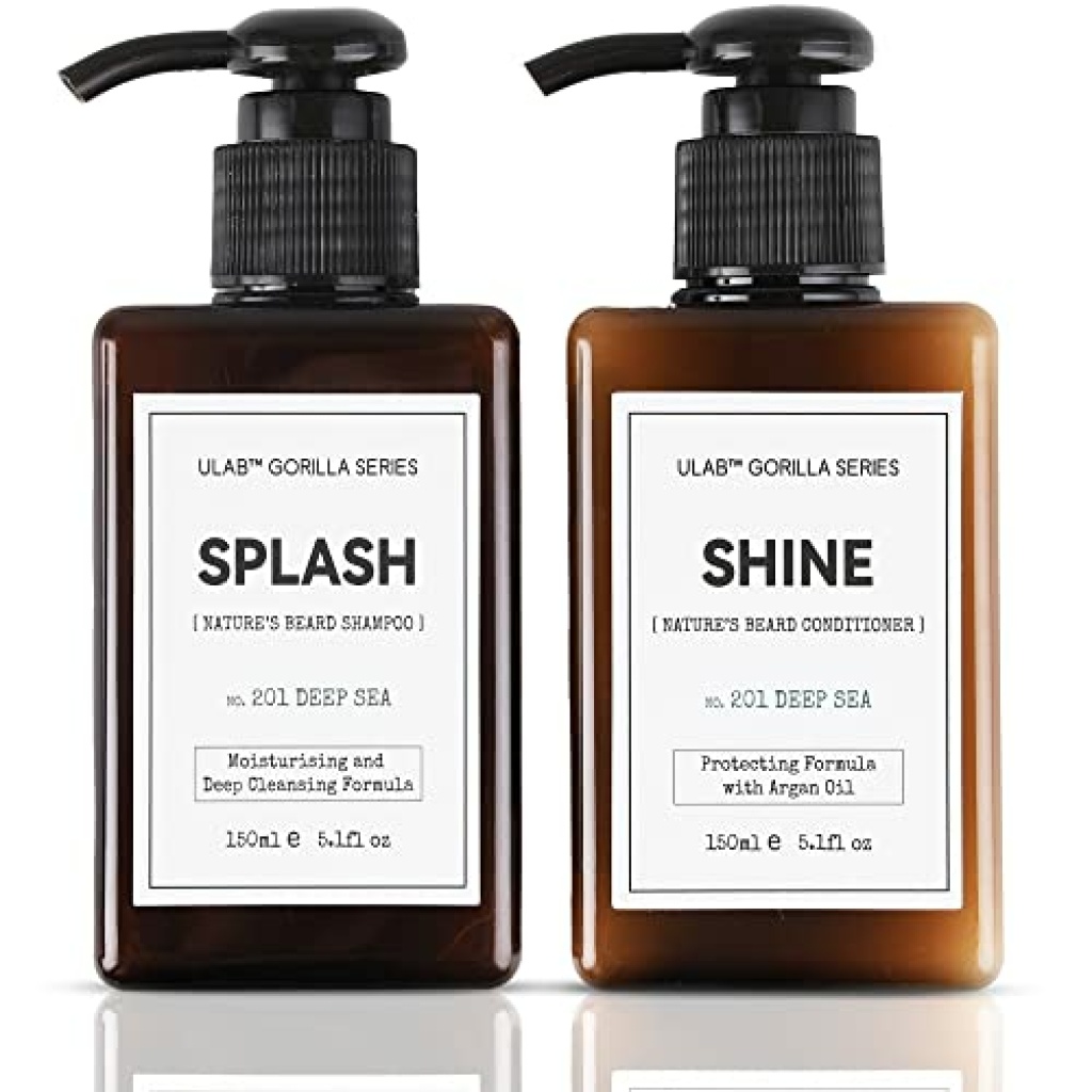 Splash and Shine Beard Shampoo and Beard Conditioner Dual Pack by uLab ...